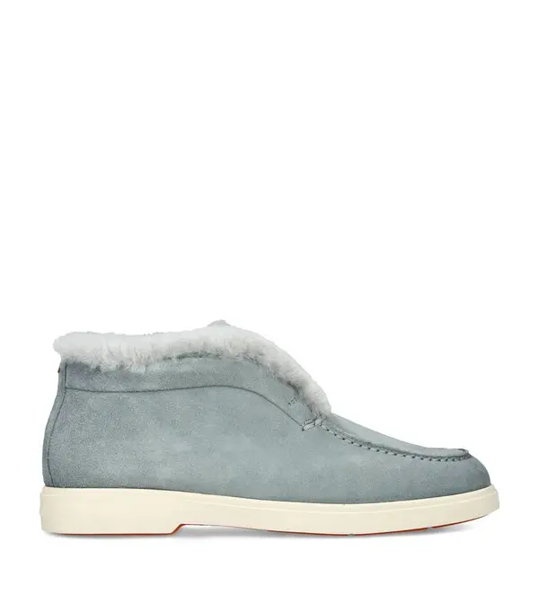 Santoni Suede Fortune Ankle Boots - Grey