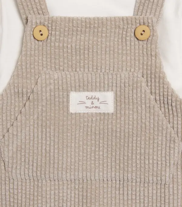 TEDDY & MINOU Stretch-cotton Dungarees And T-shirt Set