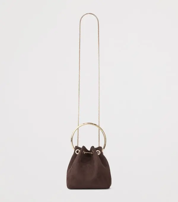 JIMMY CHOO Suede Bon Bon Shoulder Bag