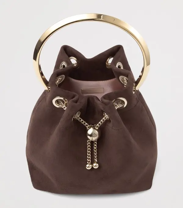 JIMMY CHOO Suede Bon Bon Shoulder Bag