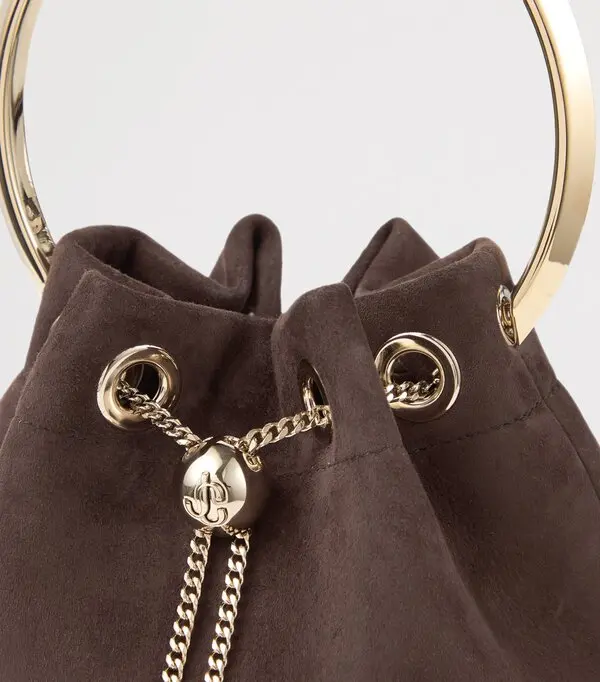 JIMMY CHOO Suede Bon Bon Shoulder Bag