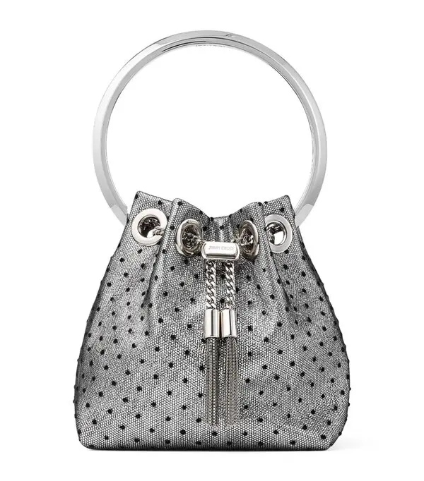 JIMMY CHOO Micro Glitter Bon Bon Top-handle Bag