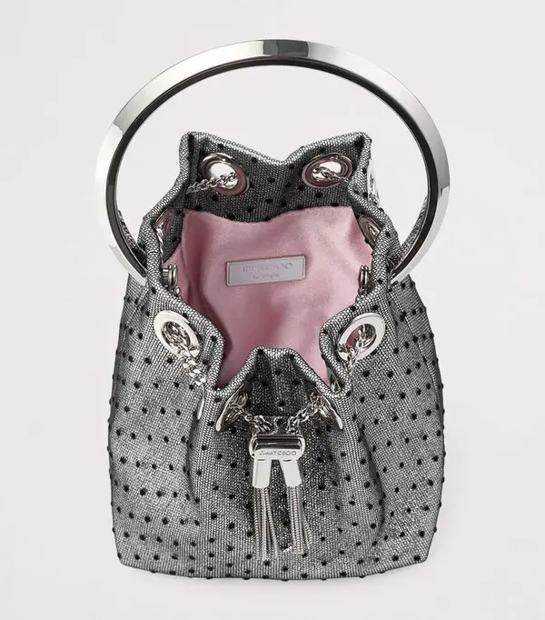 JIMMY CHOO Micro Glitter Bon Bon Top-handle Bag