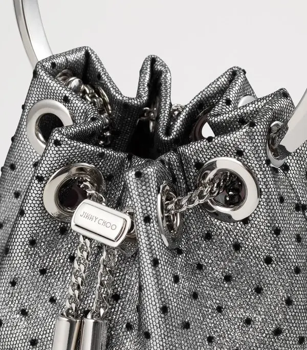 JIMMY CHOO Micro Glitter Bon Bon Top-handle Bag