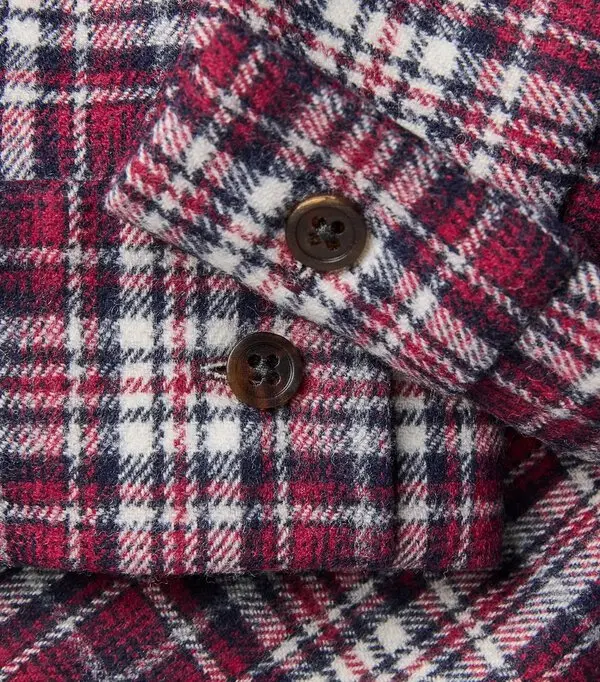 Johnstons Of Elgin Wool-cashmere Check Capercaillie Overshirt