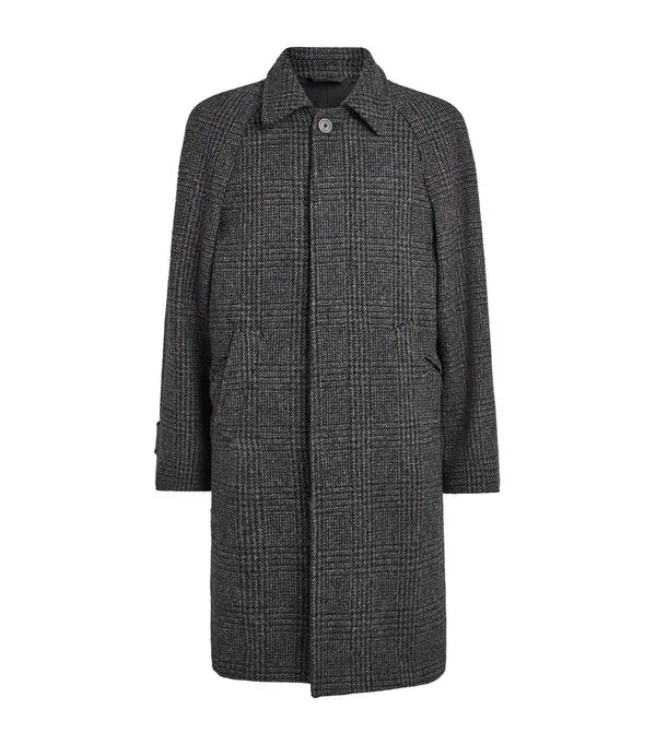 Johnstons Of Elgin Wool Check Balmacaan Coat