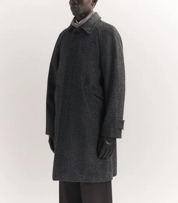 Johnstons Of Elgin Wool Check Balmacaan Coat