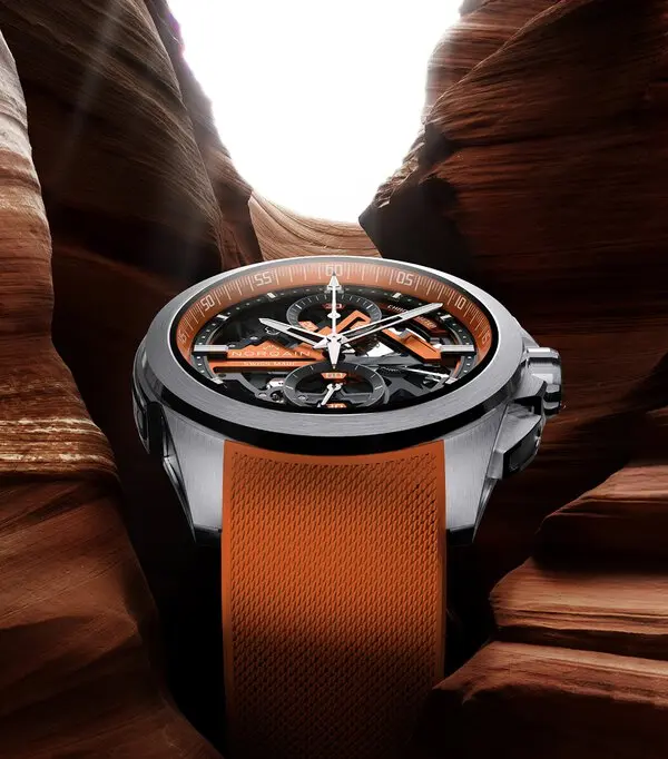 NORQAIN Stainless Steel Independence Skeleton Chrono Watch