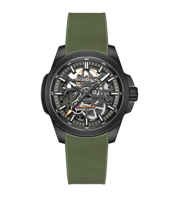 NORQAIN Dlc Stainless Steel Independence Skeleton Watch