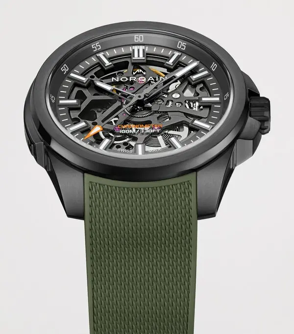 NORQAIN Dlc Stainless Steel Independence Skeleton Watch