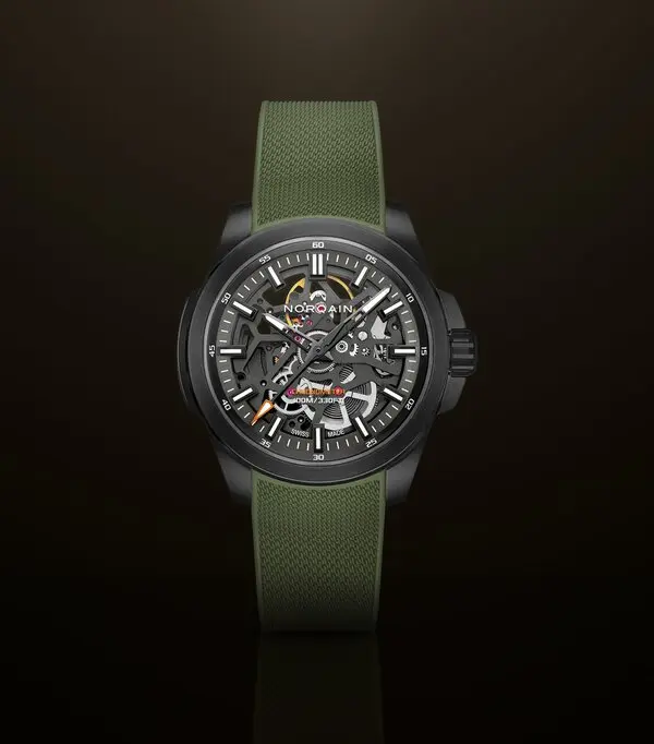 NORQAIN Dlc Stainless Steel Independence Skeleton Watch