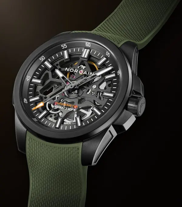 NORQAIN Dlc Stainless Steel Independence Skeleton Watch