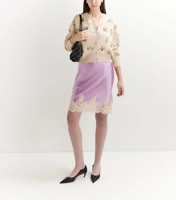 Rabanne Merino Wool Floral Embellished Cardigan