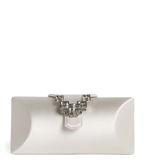 Rodo Silk-satin Jewel Tube Clutch Bag