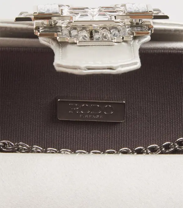 Rodo Silk-satin Jewel Tube Clutch Bag