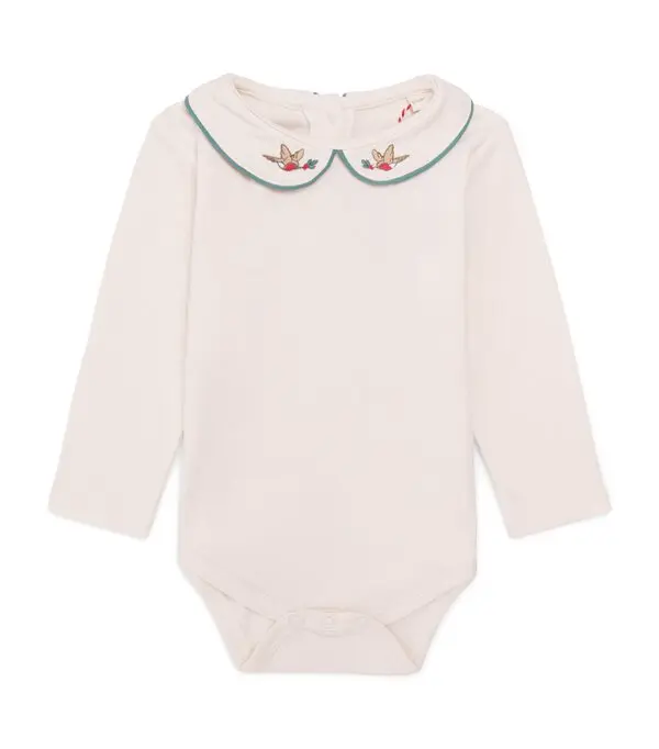 MORI Bamboo-blend Embroidered Bodysuit