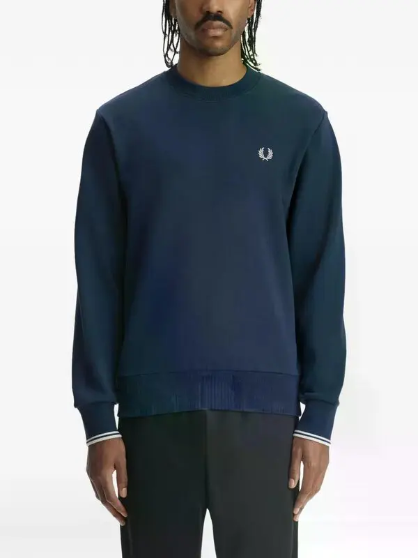 Fred Perry Logo-embroidered Tipped-cuff Sweatshirt