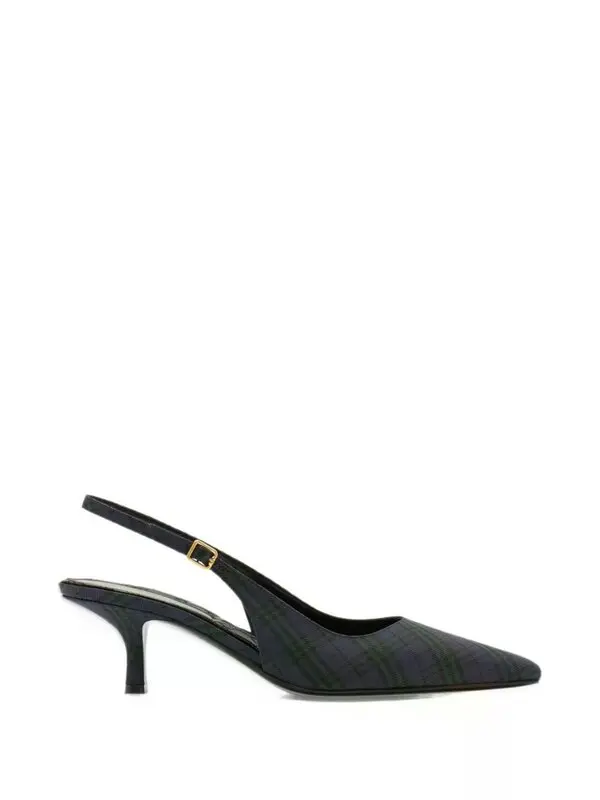 Burberry Check Dame Slingback Pumps