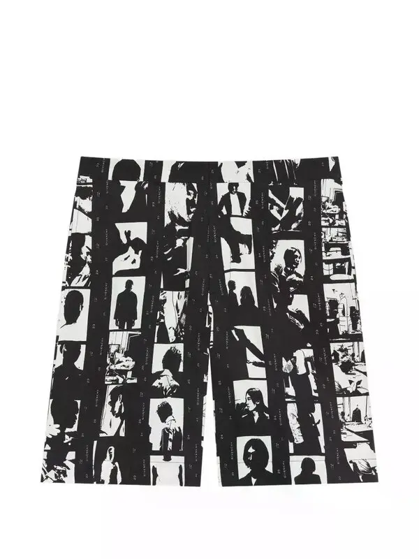 Givenchy Bermuda Shorts With Photographic Negative Print