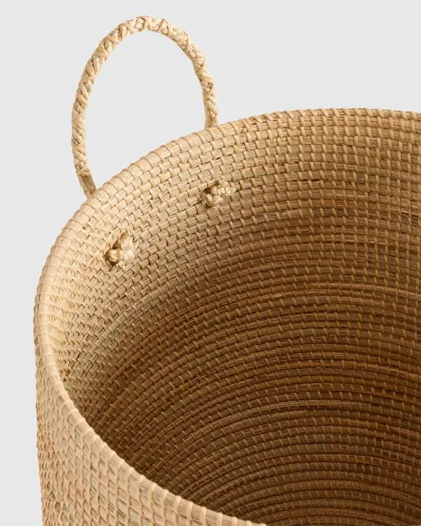 Quince Handwoven Seagrass Lidded Storage Baskets - Natural