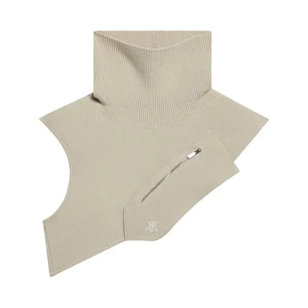 Kith Soft Rib Knit Crossbody Neck Warmer 'medium Heather