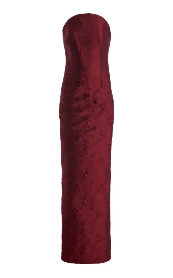 THE NEW ARRIVALS ILKYAZ OZEL Fang Jacquard Maxi Dress - Red