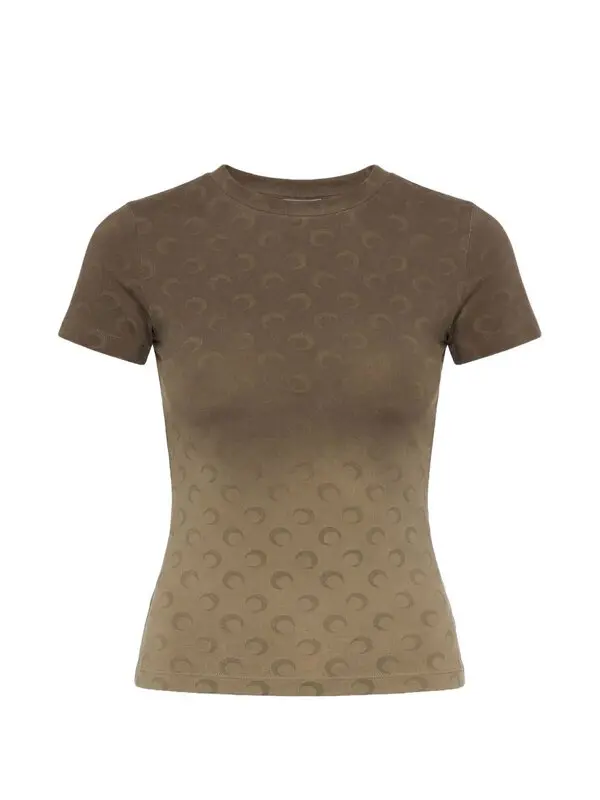 MARINE SERRE Faded Moon Cotton T-shirt - Grey