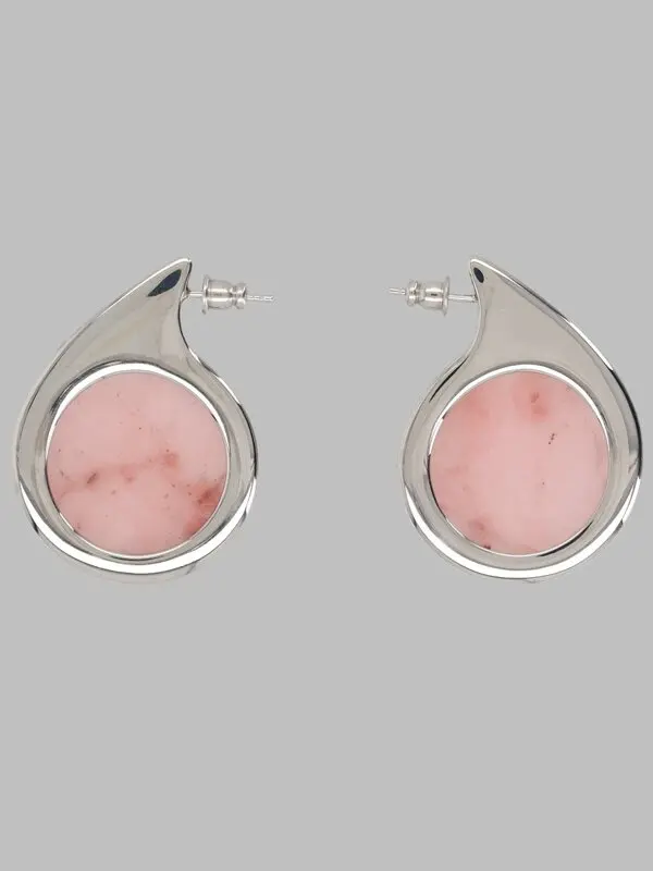 PANCONESI Dusk Small Rhodium-plated Brass & Agate Earrings - Silver