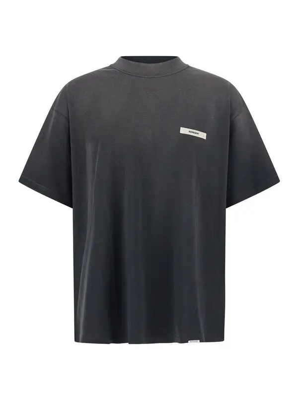 REPRESENT Cotton T-shirt With Logo Tape - Black