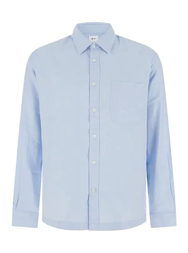 NN.07 Organic Cotton Classic Collar Button-front Long Sleeve Shirt