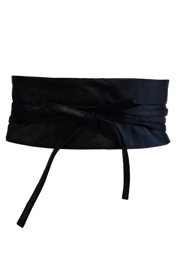 FURLING Geisha Leather Belt With Lace Closure