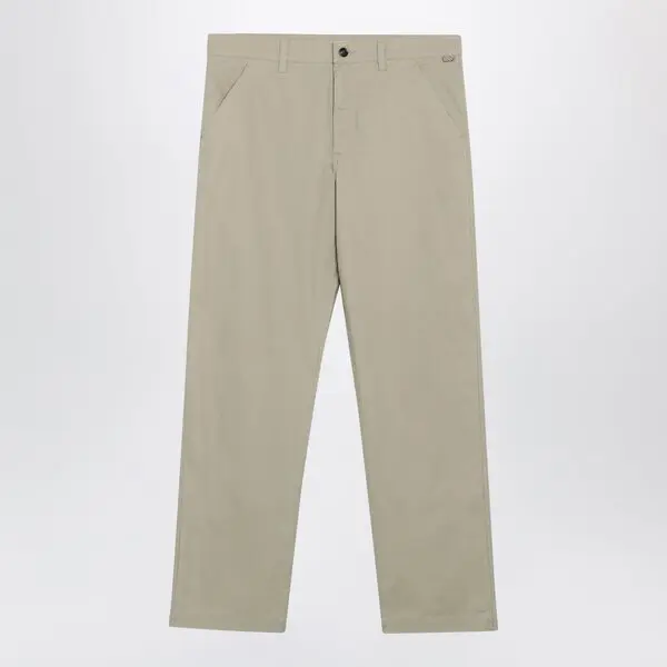 Burberry Cotton Wide Straight-leg Trousers With Equestrian Knight Logo