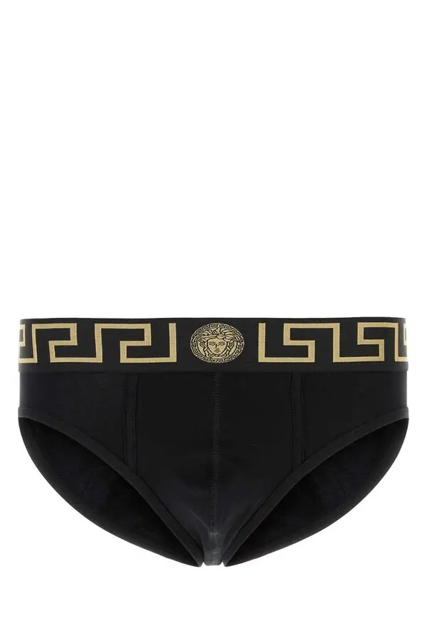 Versace Stretch Cotton Brief Set - Black