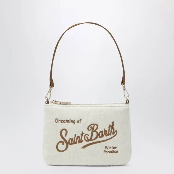 MC2 SAINT BARTH Cream Mini Parisienne Bag In Felt