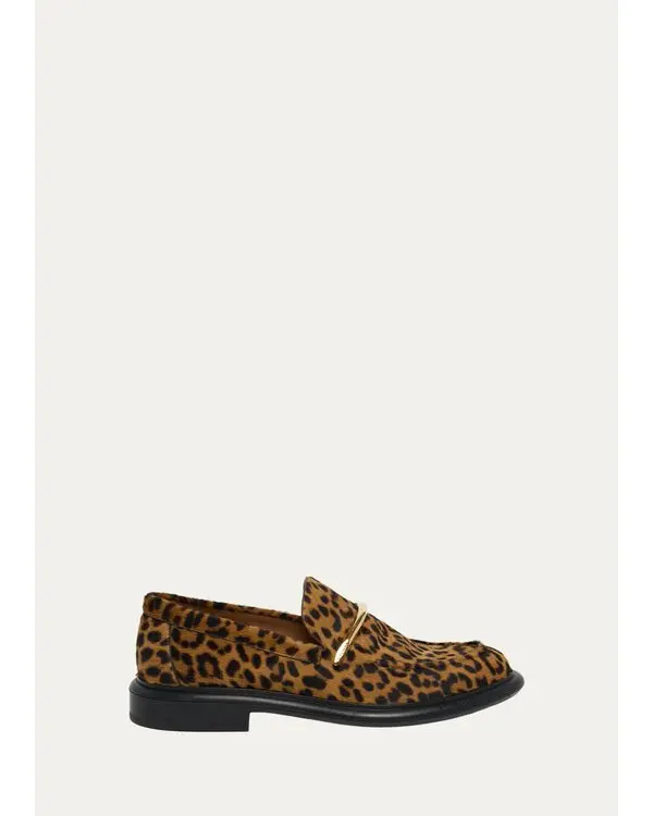 Givenchy Pinch Leopard Calf Hair Loafers