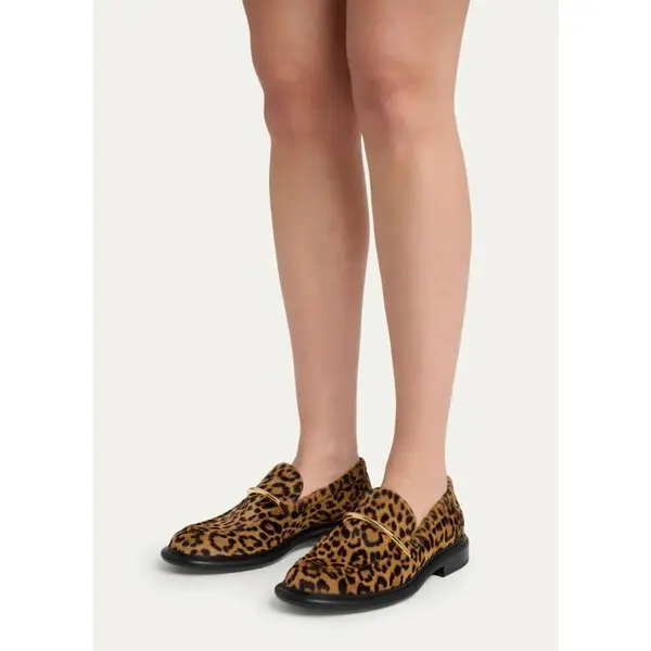 Givenchy Pinch Leopard Calf Hair Loafers