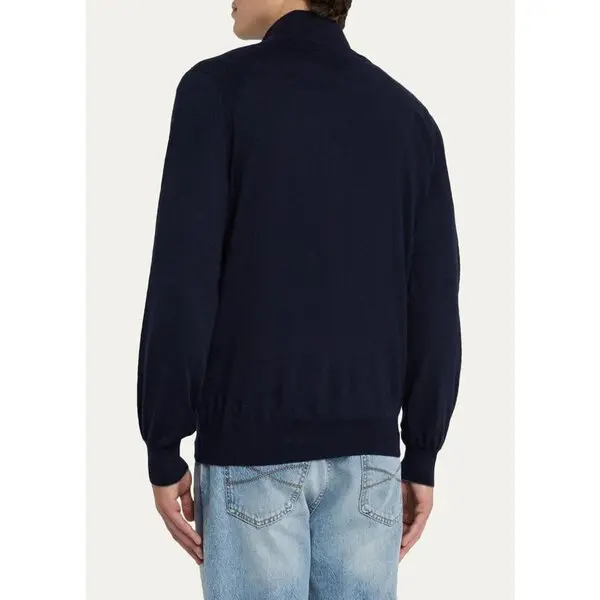 Brunello Cucinelli Wool-cashmere Half Zip Pullover Sweater