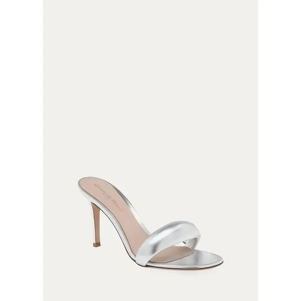 GIANVITO ROSSI Bijoux 85mm Leather Mules - Silver