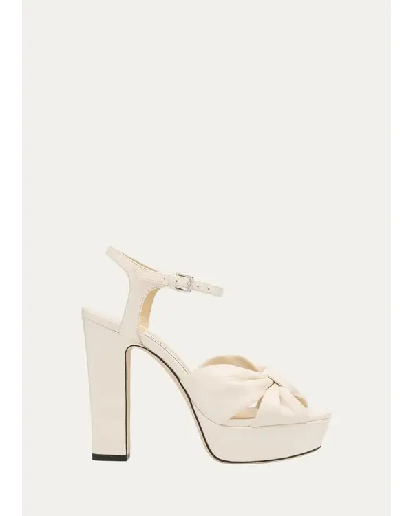 JIMMY CHOO Heloise Leather Ankle-strap Platform Sandals