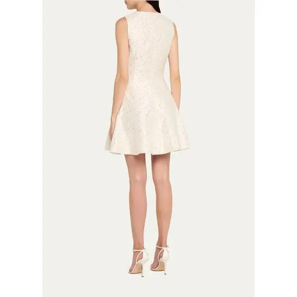 Oscar De La Renta Sleeveless Sequined Tweed Mini Dress