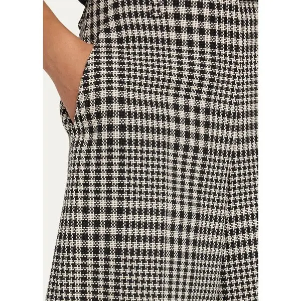Lafayette 148 New York Clark Plaid Wide-leg Shorts