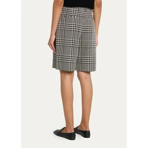 Lafayette 148 New York Clark Plaid Wide-leg Shorts