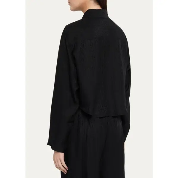 Kiki De Montparnasse Say My Name Cropped Silk Lounge Shirt