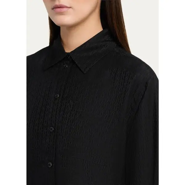 Kiki De Montparnasse Say My Name Cropped Silk Lounge Shirt