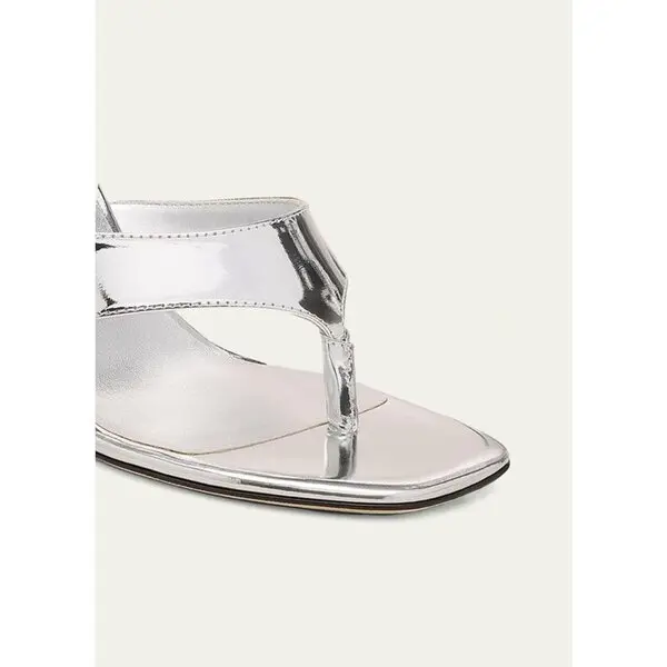 STUART WEITZMAN 85mm Vinnie Metallic Leather Wrap Thong Sandals