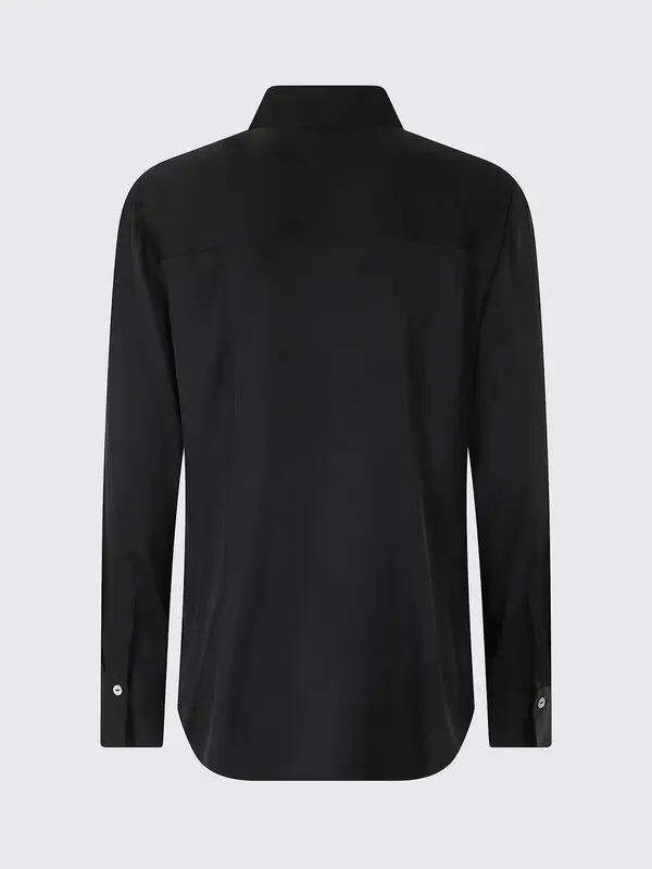 Vince Slim Fit Check Silk-blend Shirt With Classic Collar - Black