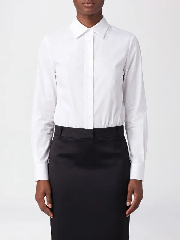 SEMICOUTURE Stretch-cotton Shirt With Waist Belt Loops