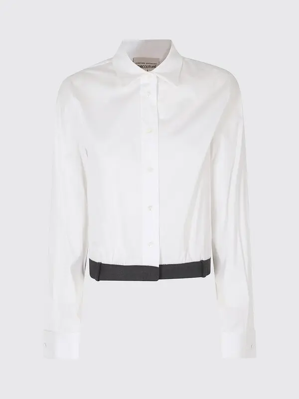 SEMICOUTURE Stretch-cotton Shirt With Waist Belt Loops