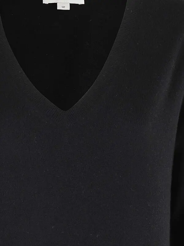 Vince Pure Cashmere V-neck Jumper With Long Sleeves - Black