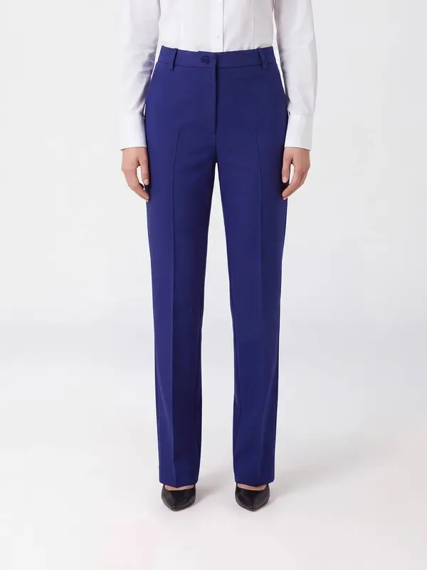 SEMICOUTURE Patterned Crêpe Slim Fit Trousers - Multicolor